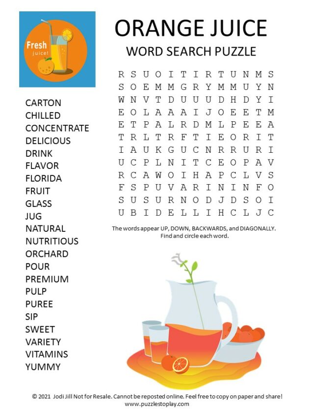Car Word Search Printable